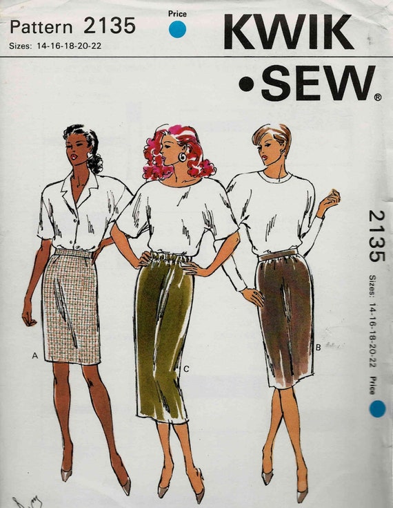 Sewing & Needlecraft Burda 7241 Elastic waist straight skirt two ...