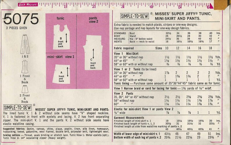 Sewing Pattern Simplicity 5075 Super Jiffy Zip or Lace up - Etsy