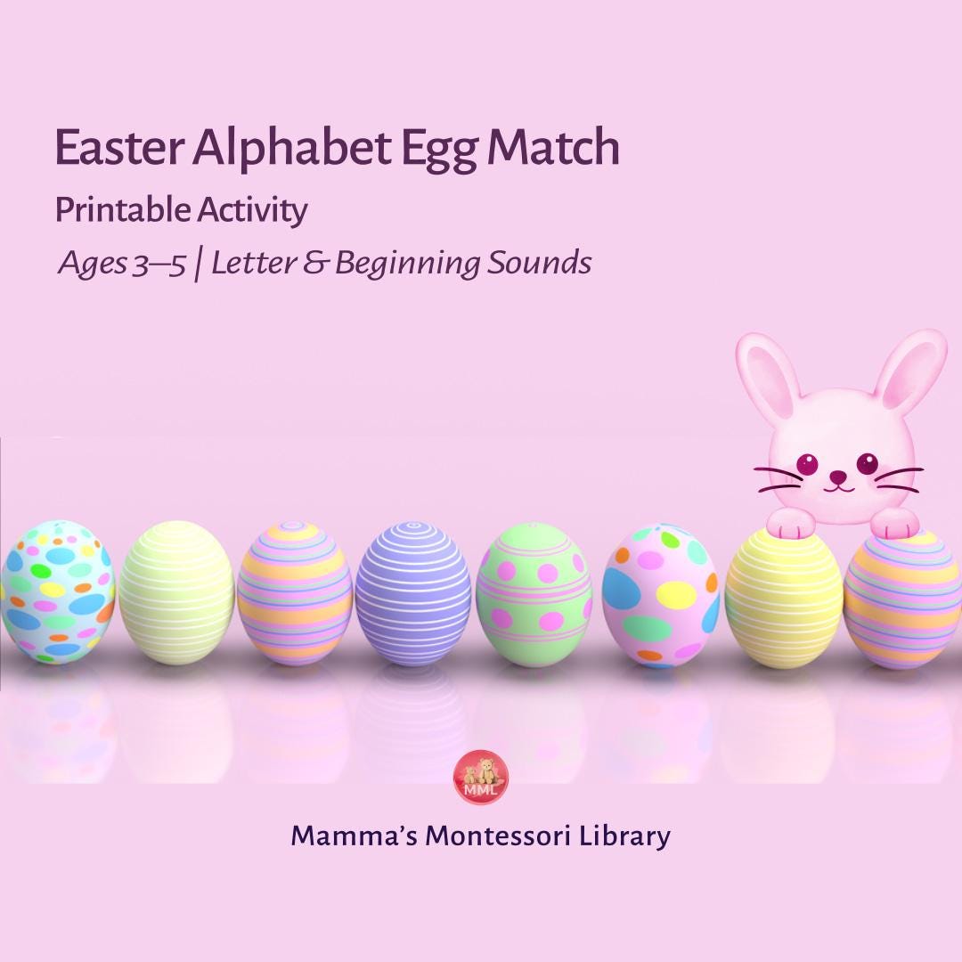 Easter Egg Alphabet Match Printable: Montessori Letter Sounds Activity ...