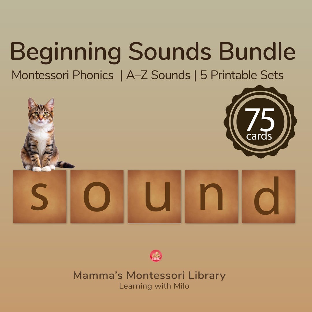 Beginning Sounds Bundle | Montessori Phonics Printable | Letter Sound ...
