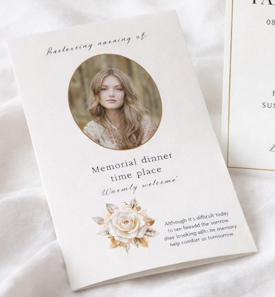 Editable Funeral Program Template. Memorial Order of Service, Printable ...