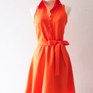 Orange Dress Tangerine Dress Shirt Dress Working Dress Party Dress ...