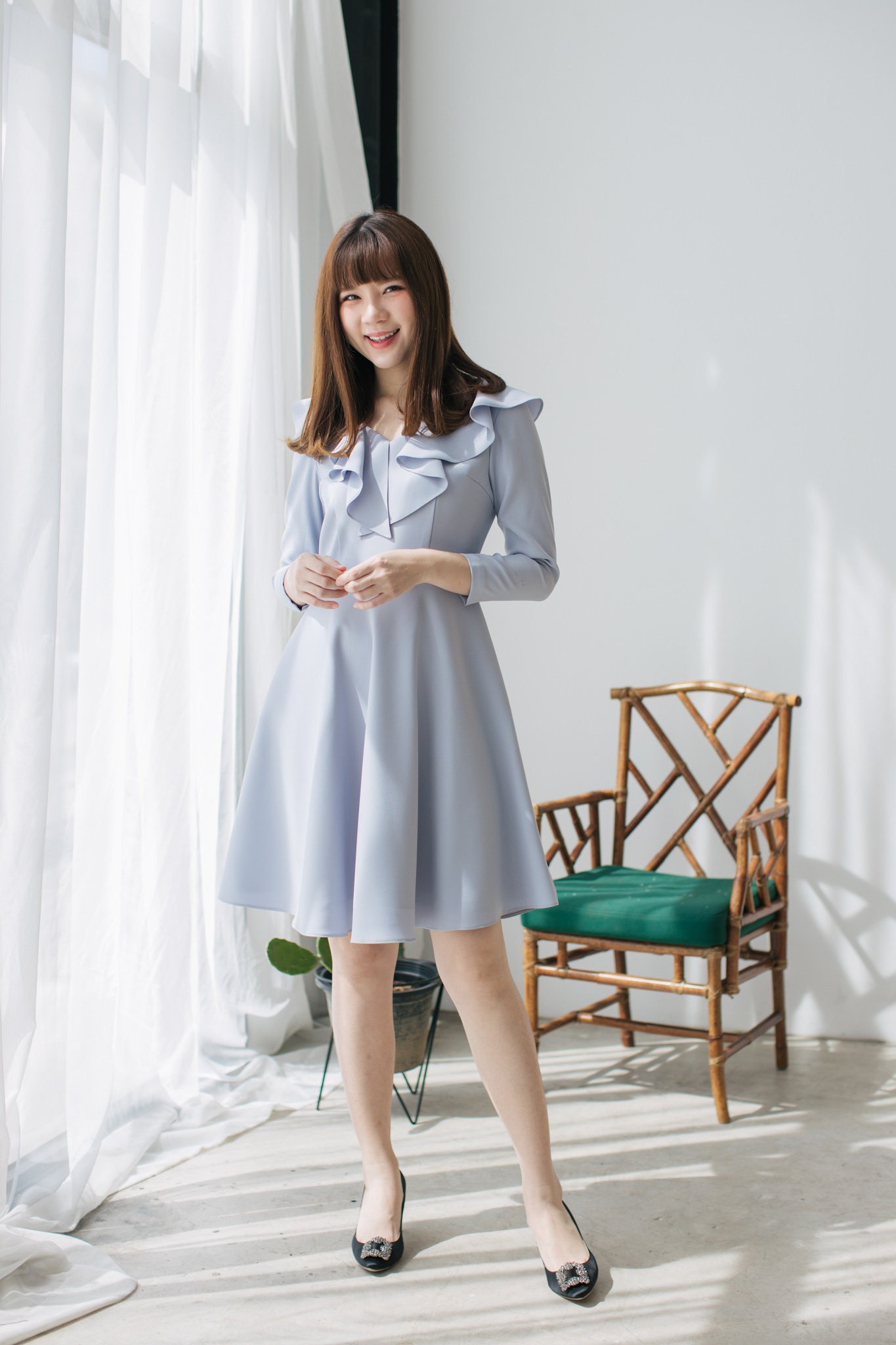 Formal Dress Modest Dress Light Gray Dress Sleeve Bridesmaid Dress ...