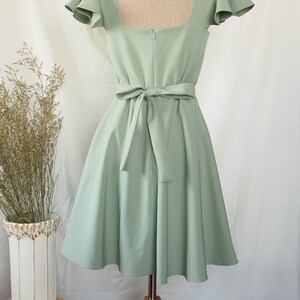 Olivia - Sage Green Prom Dress Sage Green Party Dress Formal Cocktail Bridal Wedding Sundress ...