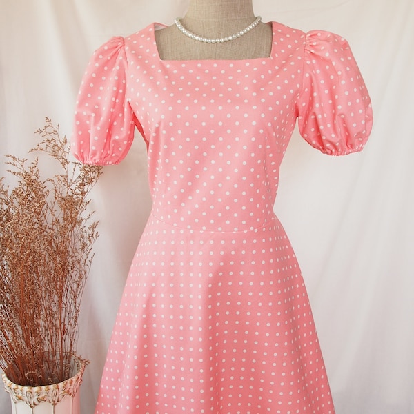 Pink Polka Dot Dress Etsy
