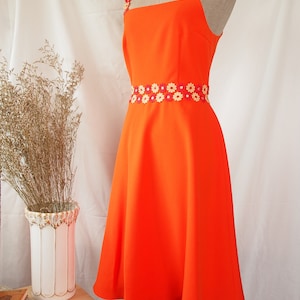 Orange Prom Dress Tangerine Party Dress Vintage Summer Retro Lace ...