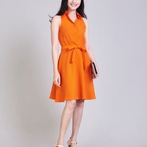 Orange Dress Tangerine Dress Shirt Dress Working Dress Party Dress ...