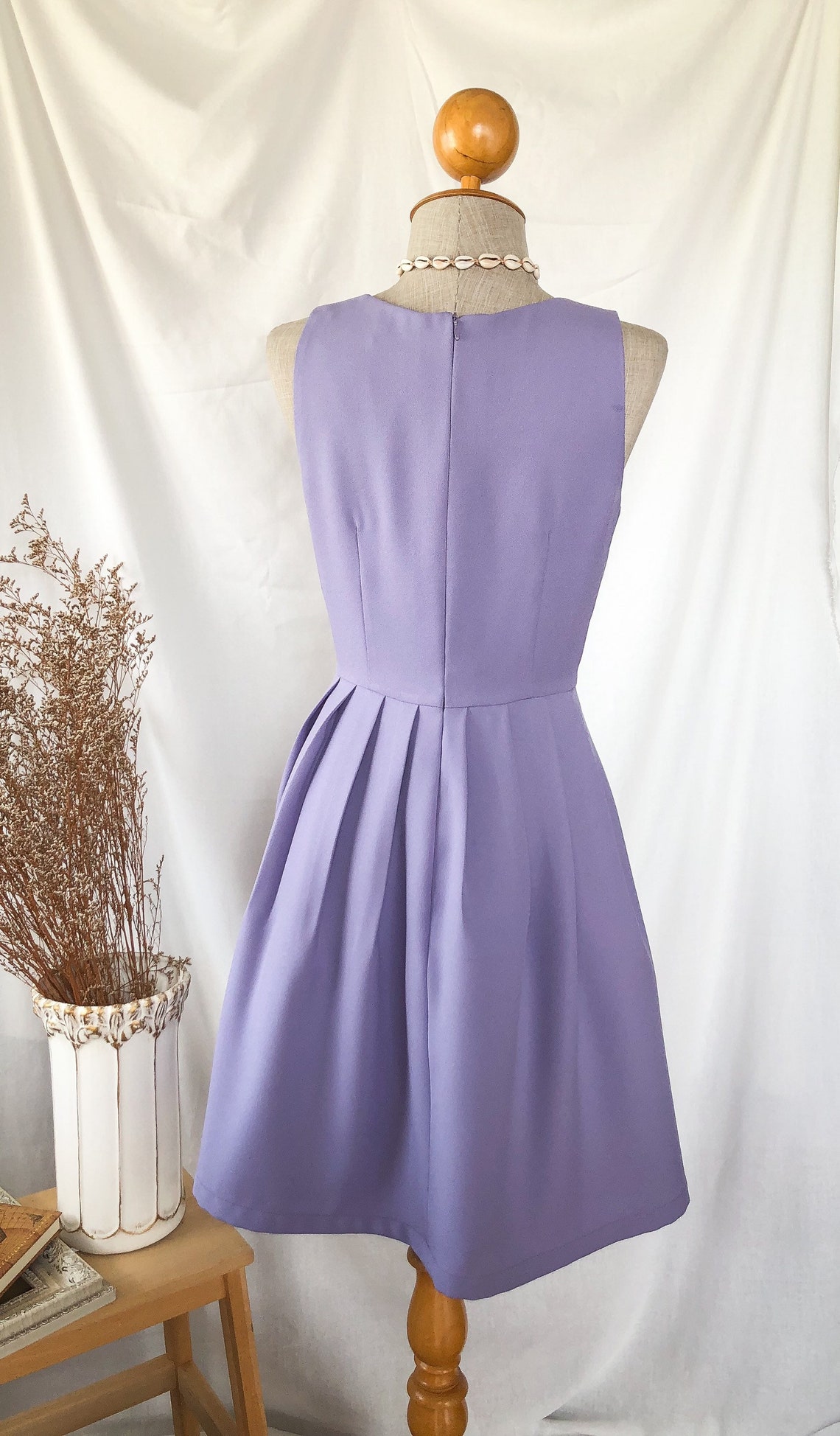 Purple Vintage Sundress Purple Bridesmaids Dress Pleated Skirt | Etsy