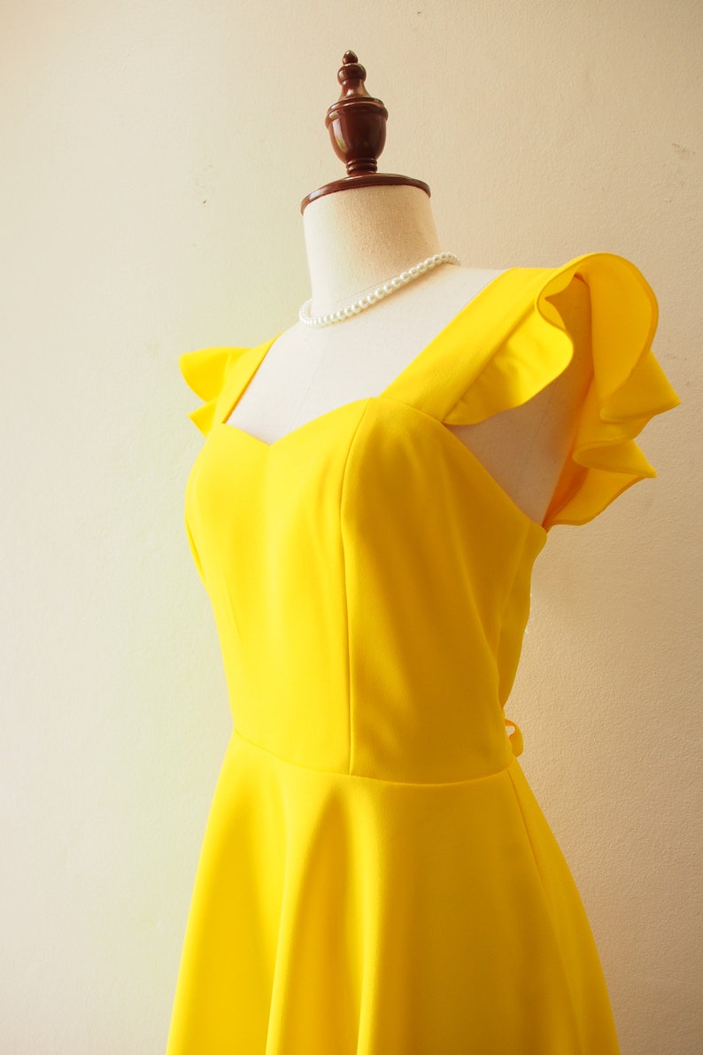 Olivia Canary Lemon Yellow Dress School Dance Dress Vintage - Etsy