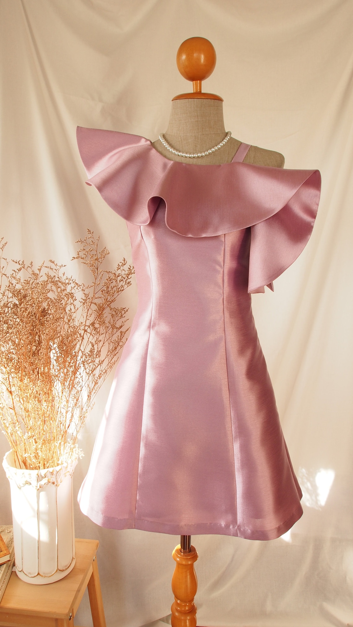 Emma Purple Prom Dress Shining Silk Off Shoulder One | Etsy