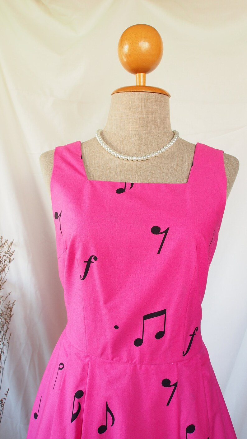 Music Dress Music Note Fuchsia Pink Sundress Concert Singer - Etsy