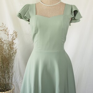 Olivia - Sage Green Prom Dress Sage Green Party Dress Formal Cocktail Bridal Wedding Sundress ...
