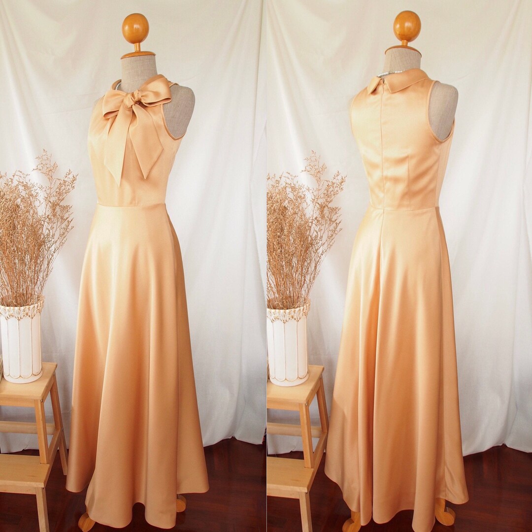 Paris Timeless Gold Shimmer Prom Dress Elegant Party Dress Turtle Neck ...