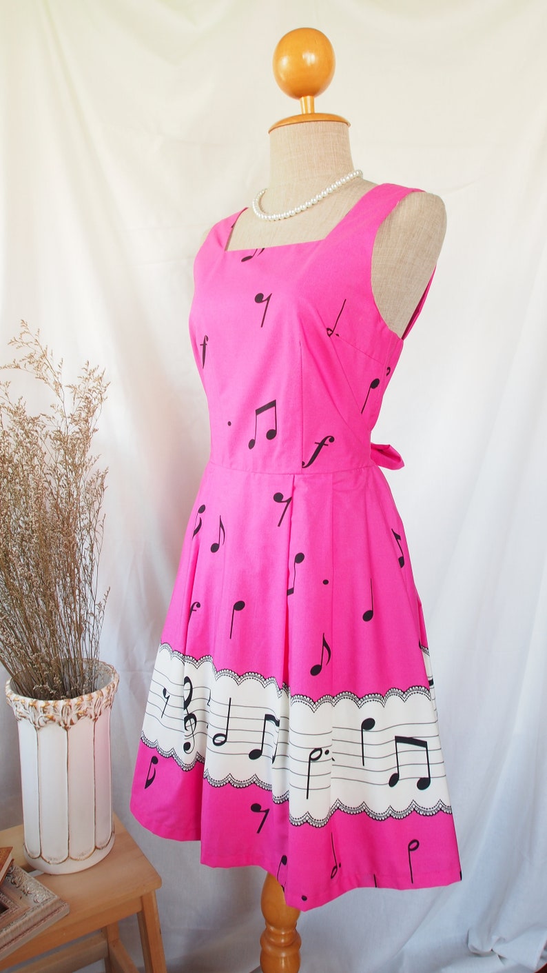 Music Dress Music Note Fuchsia Pink Sundress Concert Singer | Etsy