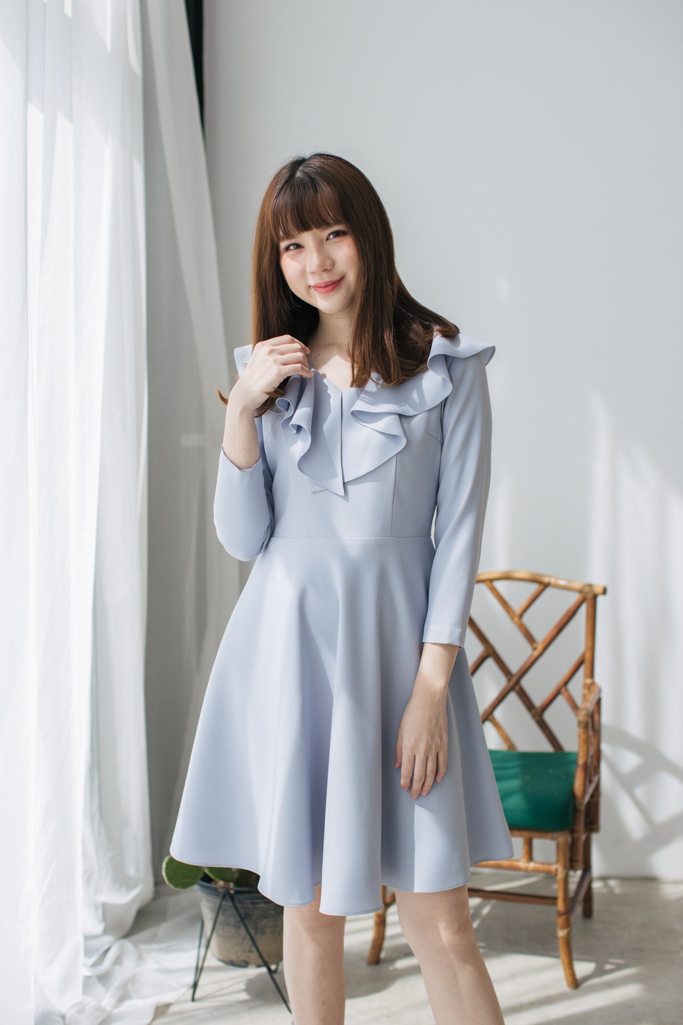 Formal Dress Modest Dress Light Gray Dress Sleeve Bridesmaid Dress ...