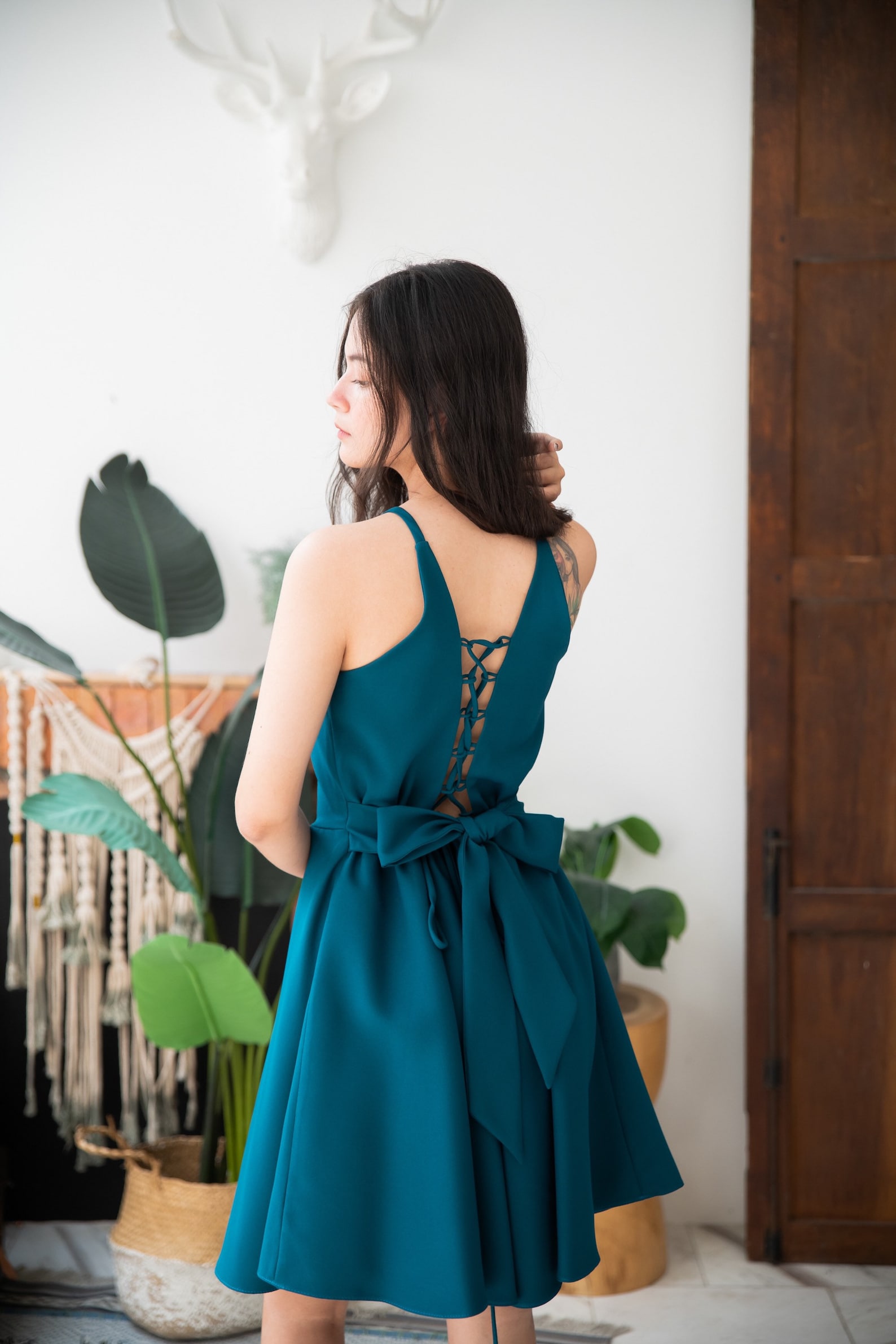 Blue Bridesmaid Dress Prussian Blue Prom Dress Crisscross - Etsy