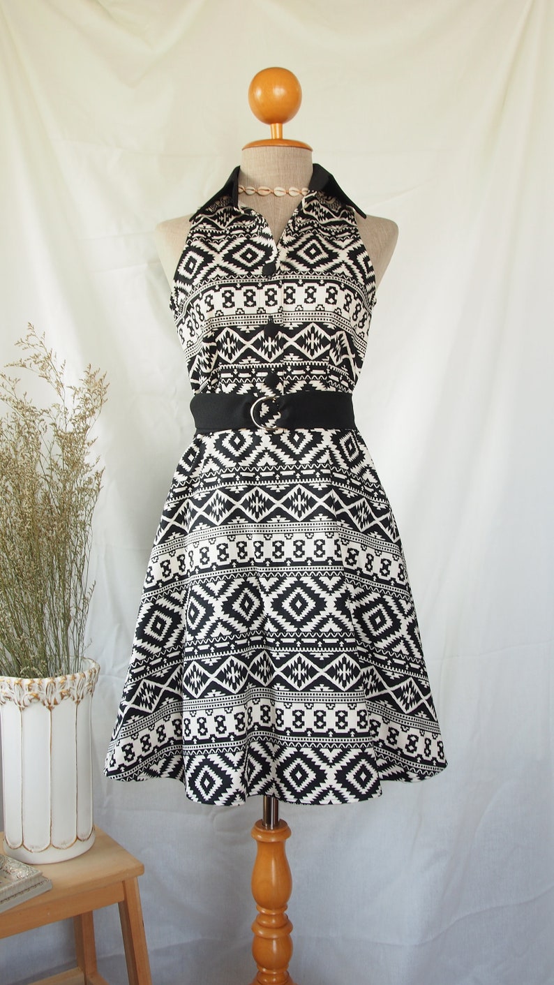 Summer Dress Black Boho Chic Sundress Vintage Modern - Etsy