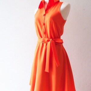 Orange Dress Tangerine Dress Shirt Dress Working Dress Party Dress ...
