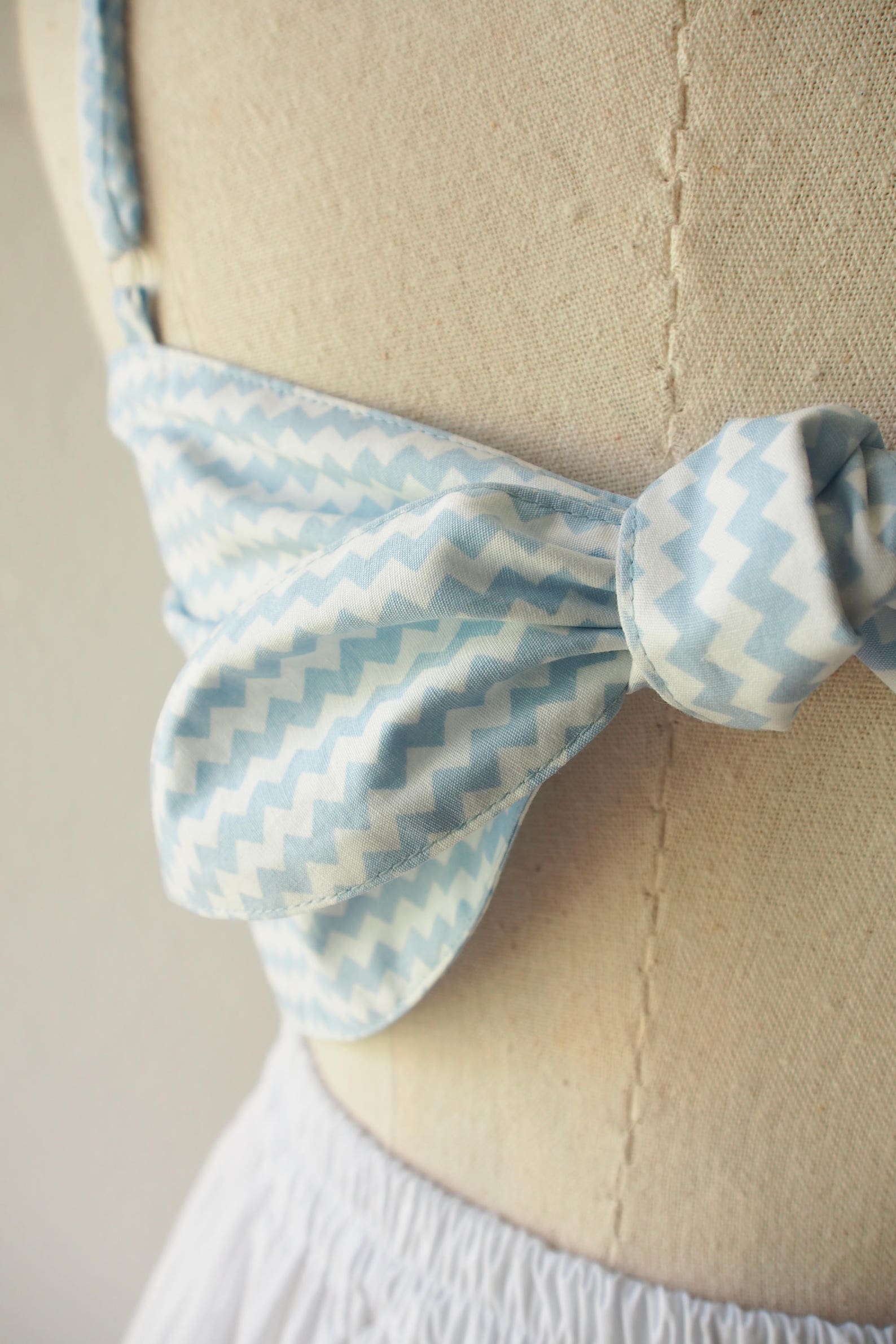 Top Spaghetti Straps Top Baby Blue Zigzag Stripe Cotton Top Beach Party ...