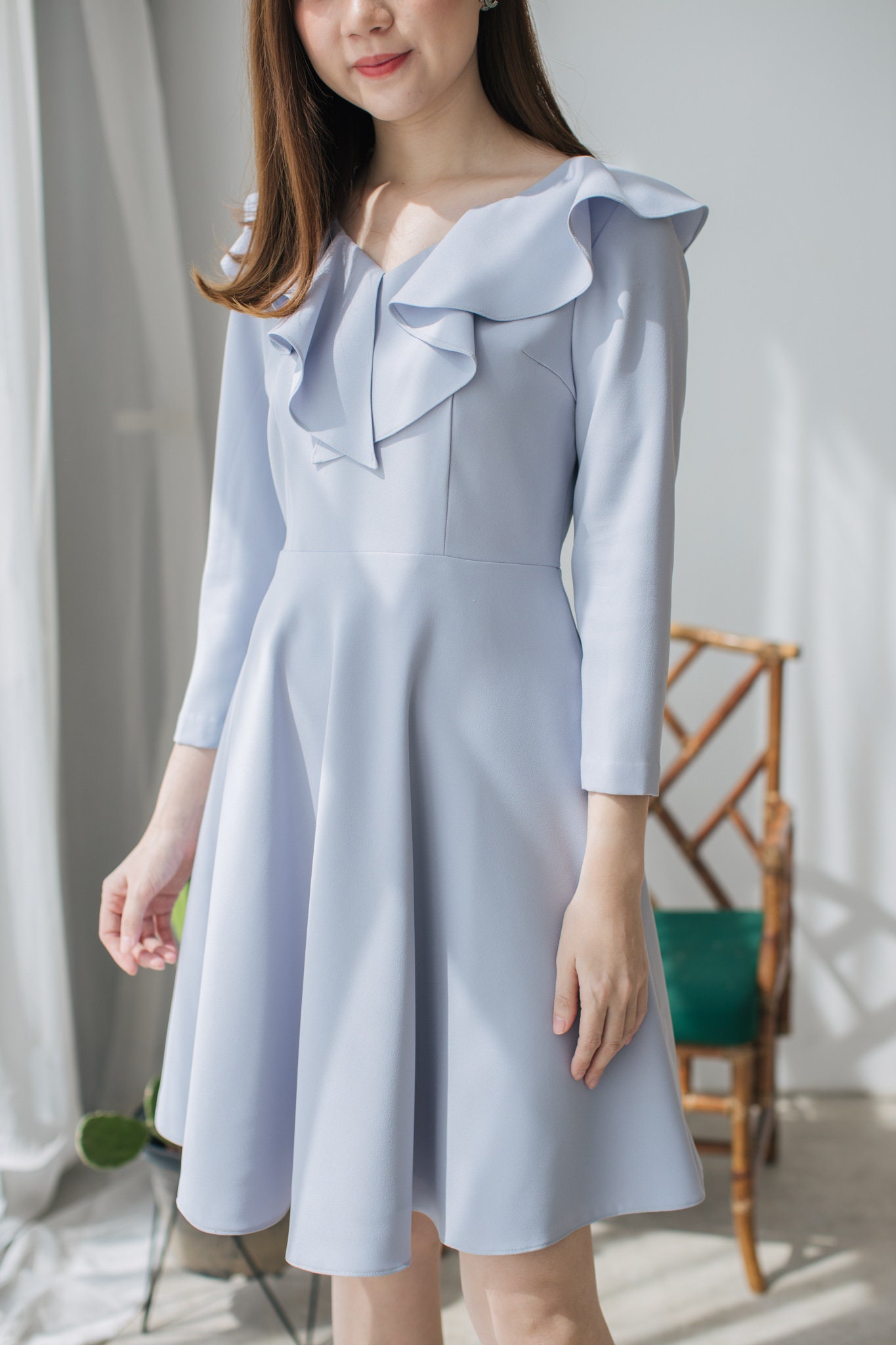 Formal Dress Modest Dress Light Gray Dress Sleeve Bridesmaid Dress ...