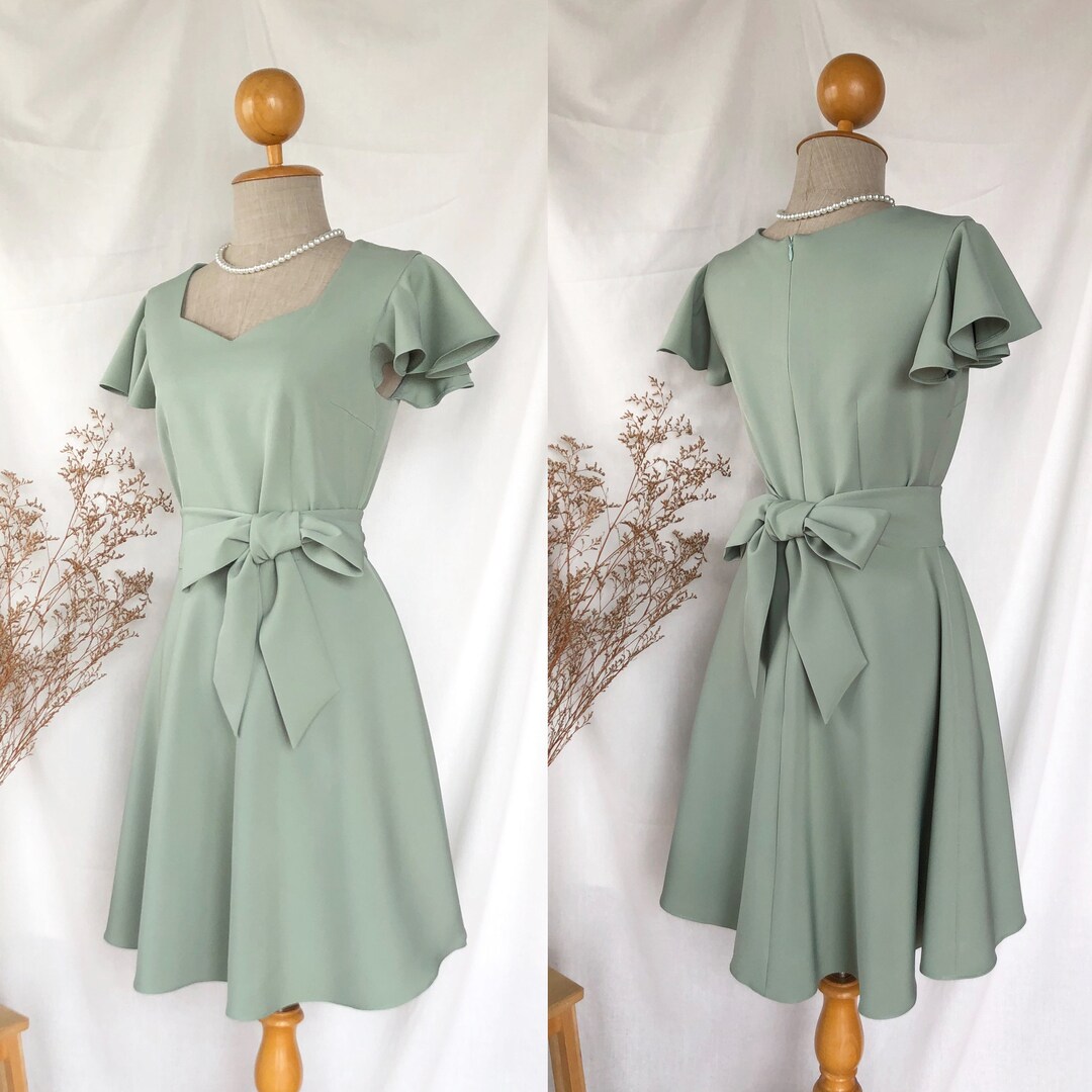 Alita Sage Green Timeless Bridesmaids Dress Party Dress Vintage ...