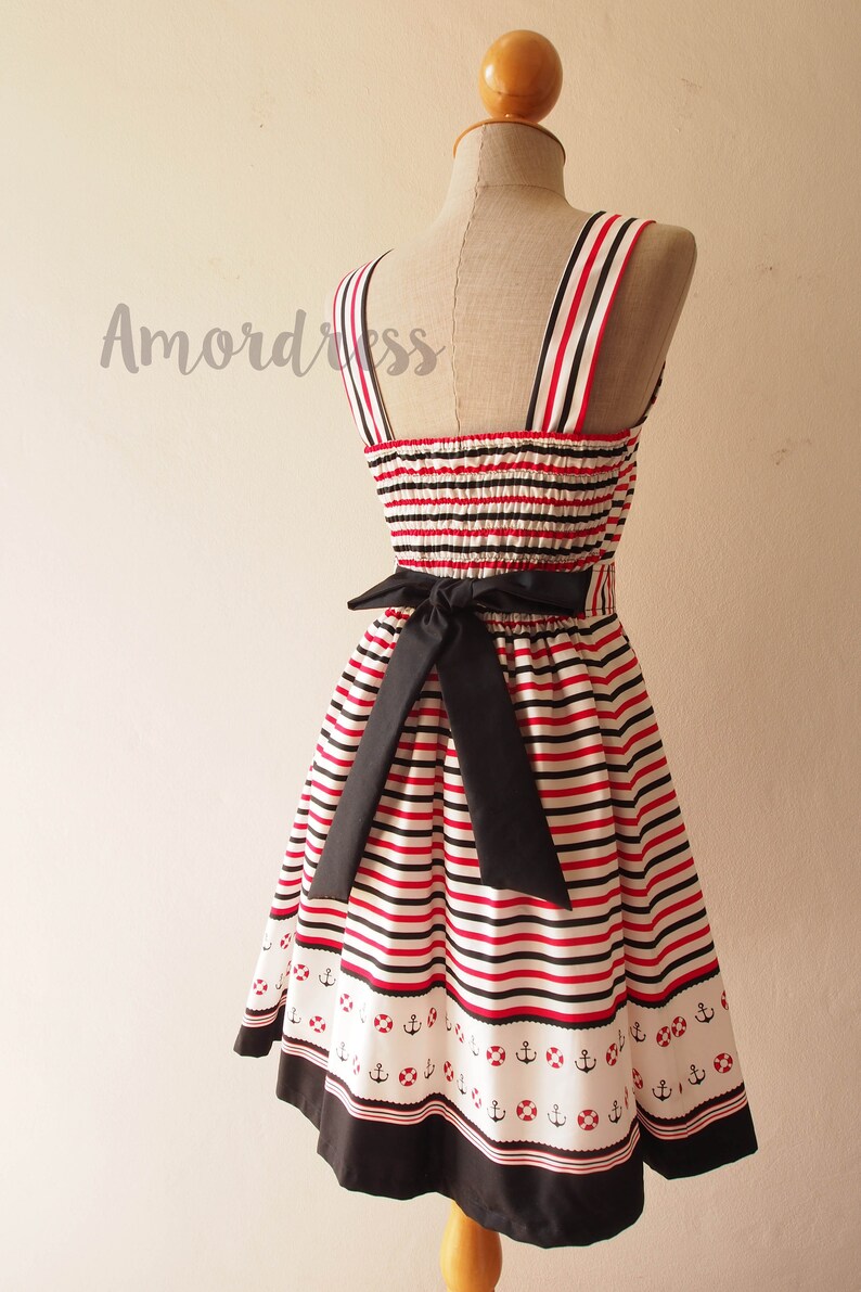 Nautical Dress summer Dress Vintage Sundress Beach Dress | Etsy