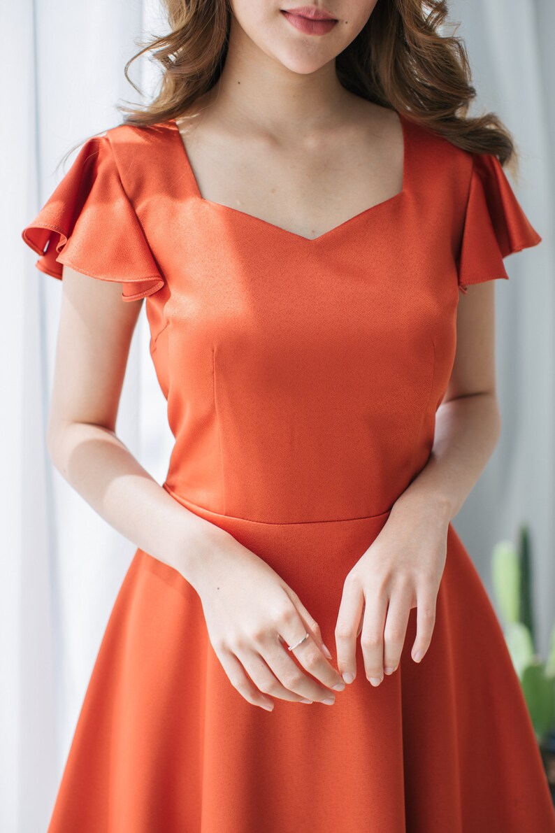 Evening Gown Orange Copper Prom Dress Royal Color Bridesmaid - Etsy