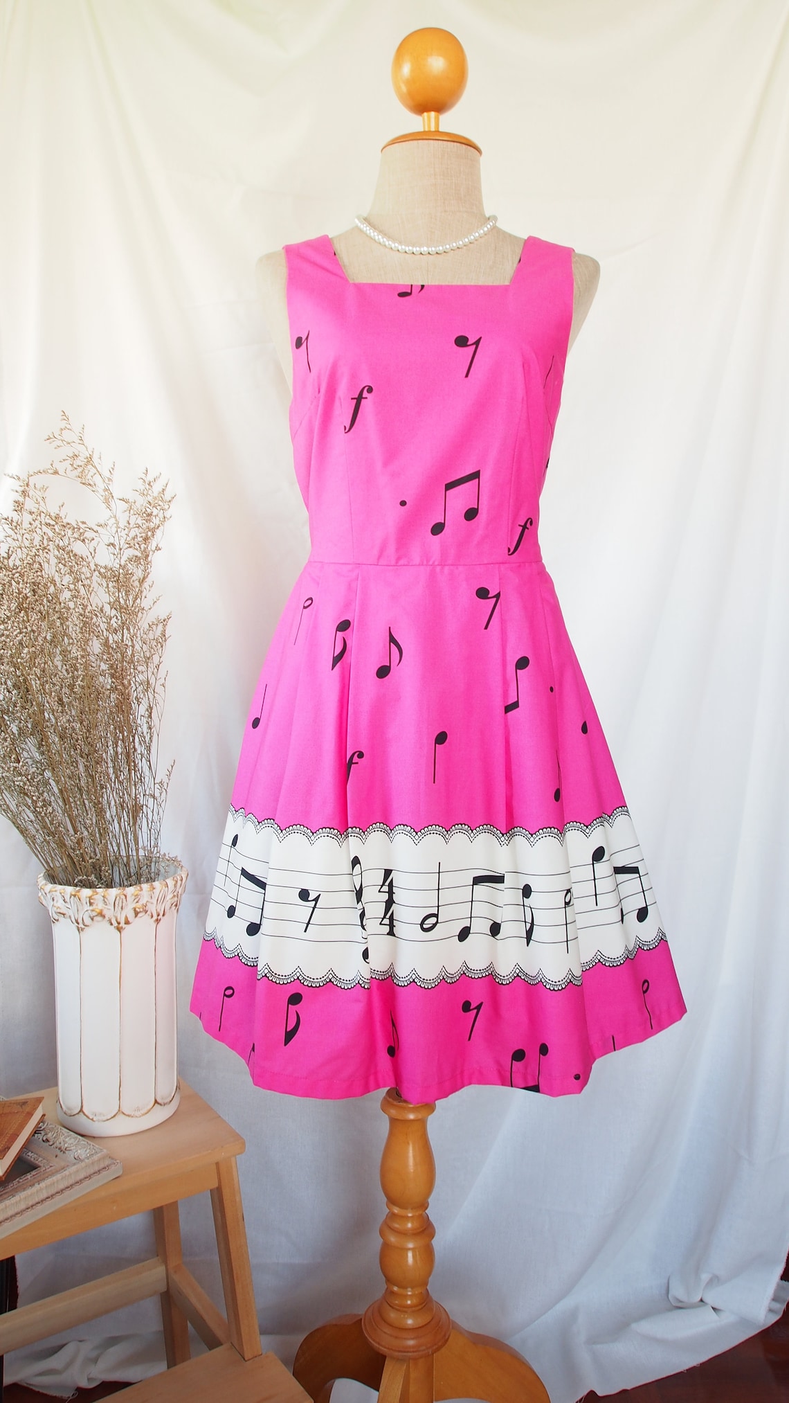 Music Dress Music Note Fuchsia Pink Sundress Concert Singer | Etsy