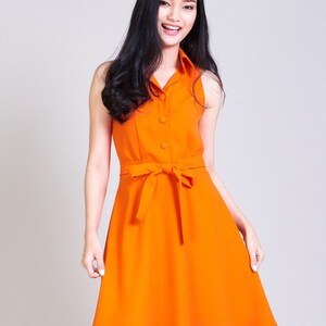 Orange Dress Tangerine Dress Shirt Dress Working Dress Party Dress ...