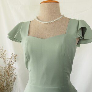 Olivia - Sage Green Prom Dress Sage Green Party Dress Formal Cocktail Bridal Wedding Sundress ...