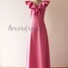 Prom Dress Long Bridesmaid Dress Cranberry Pink Dress Flounce Dress ...