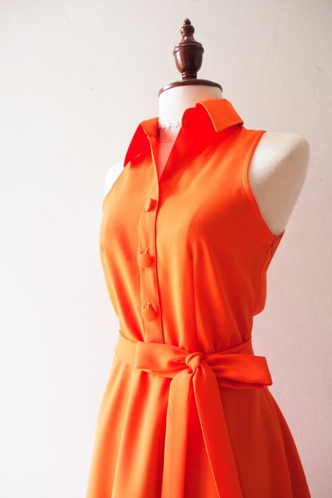 Orange Dress Tangerine Dress Shirt Dress Working Dress Party Dress ...