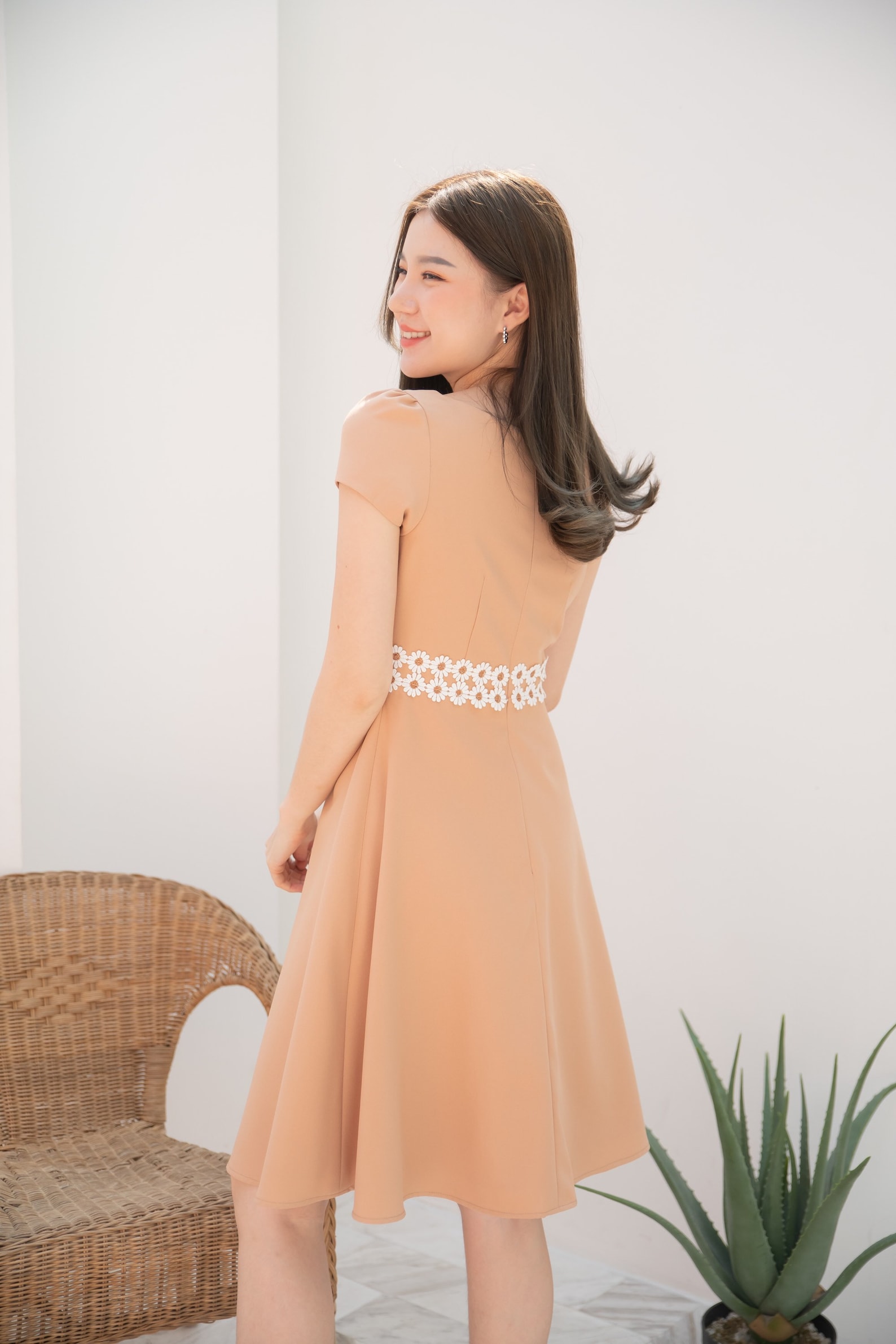 Bloom Almond Tan Dress Elegant Classic Spring Summer Office | Etsy