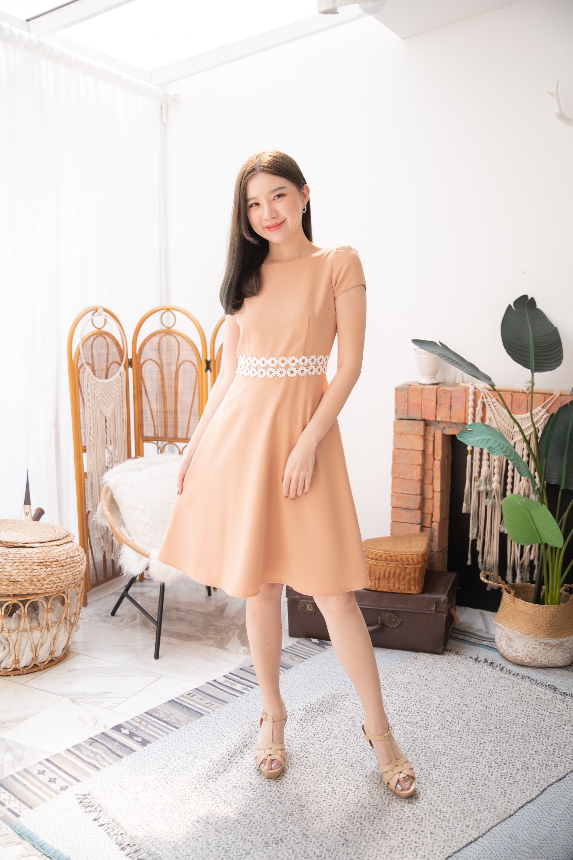 Bloom Almond Tan dress elegant classic Spring Summer office | Etsy