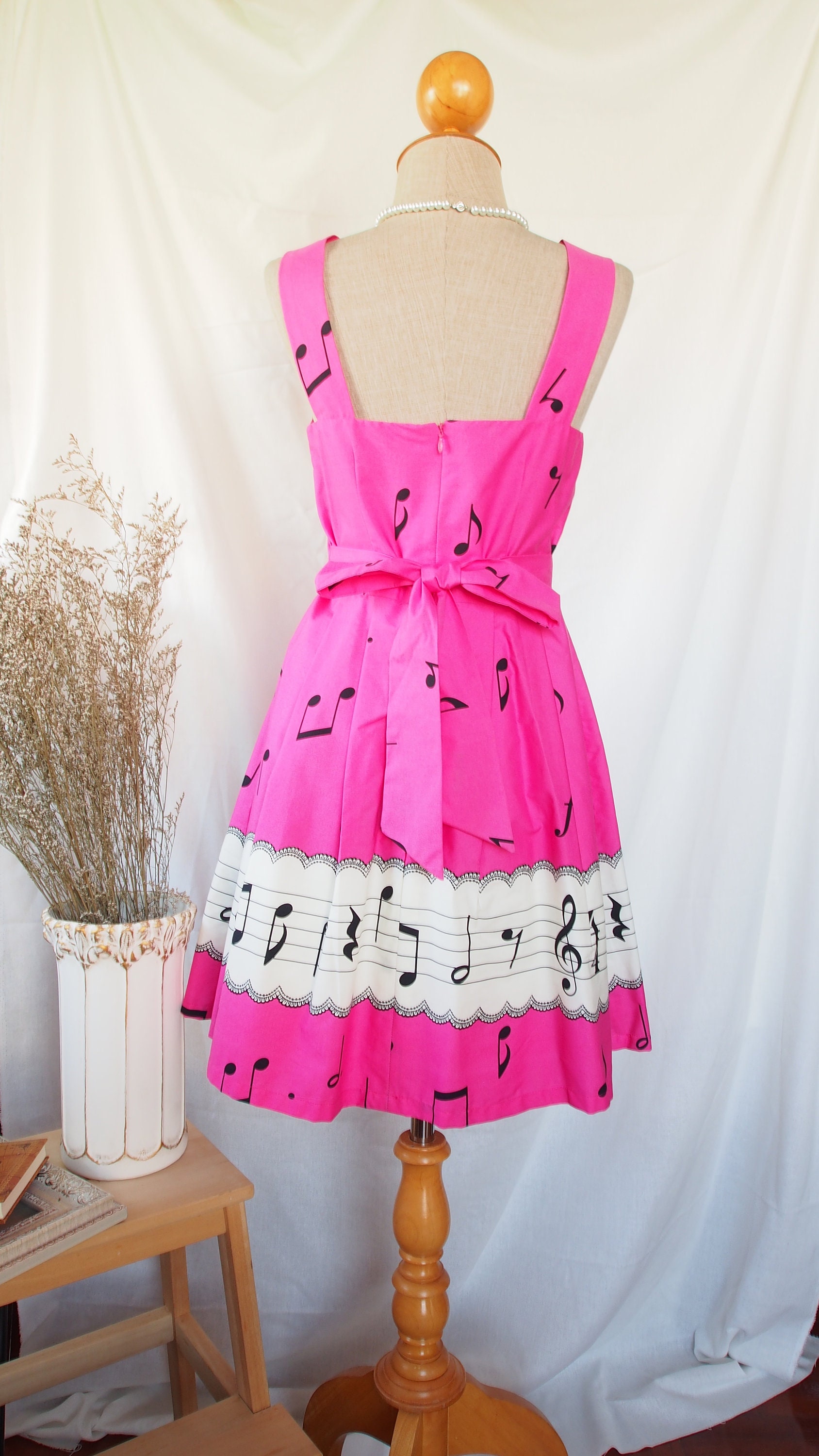 Music Dress Music Note Fuchsia Pink Sundress Concert Singer | Etsy