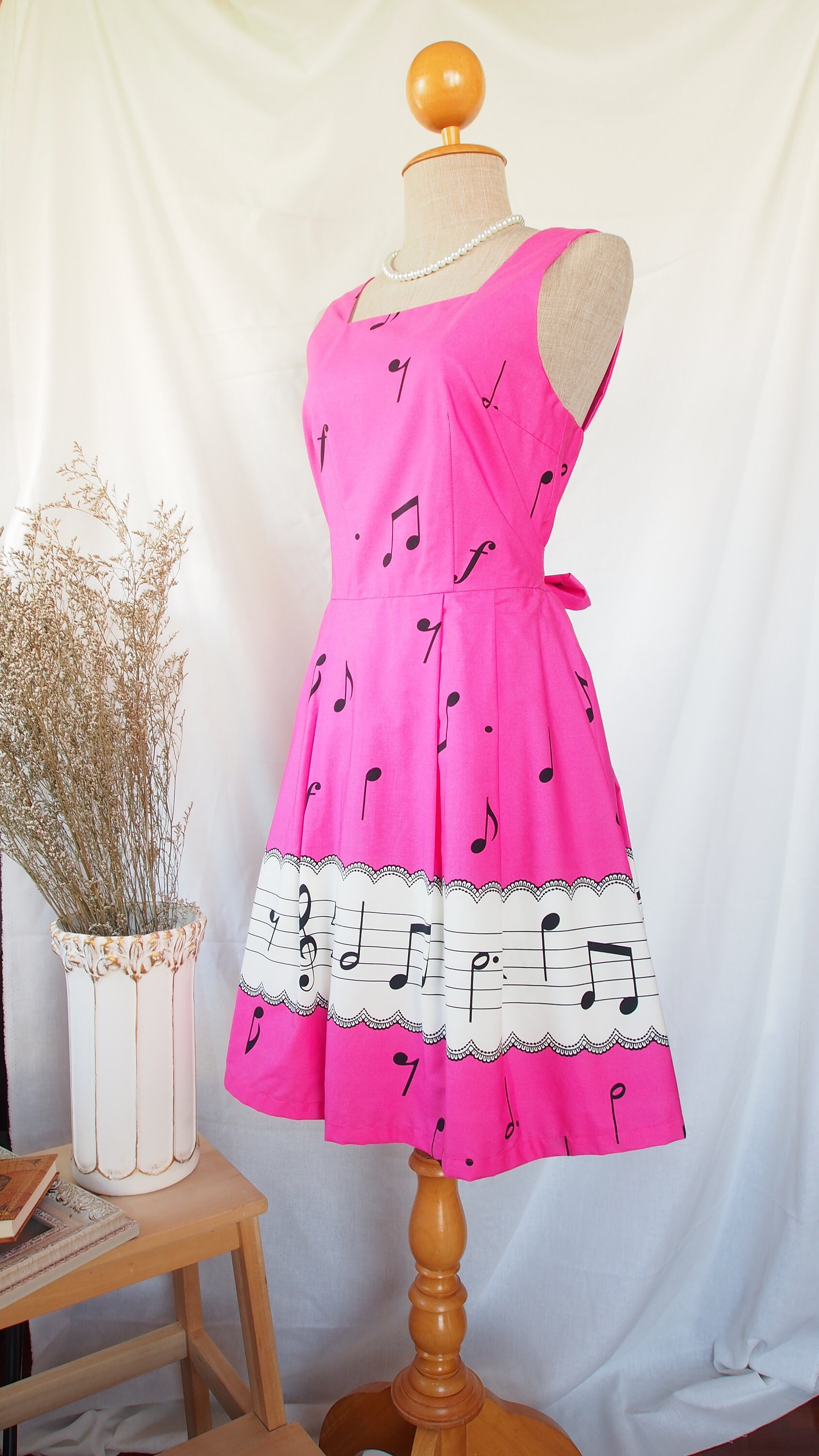 Music Dress Music Note Fuchsia Pink Sundress Concert Singer | Etsy