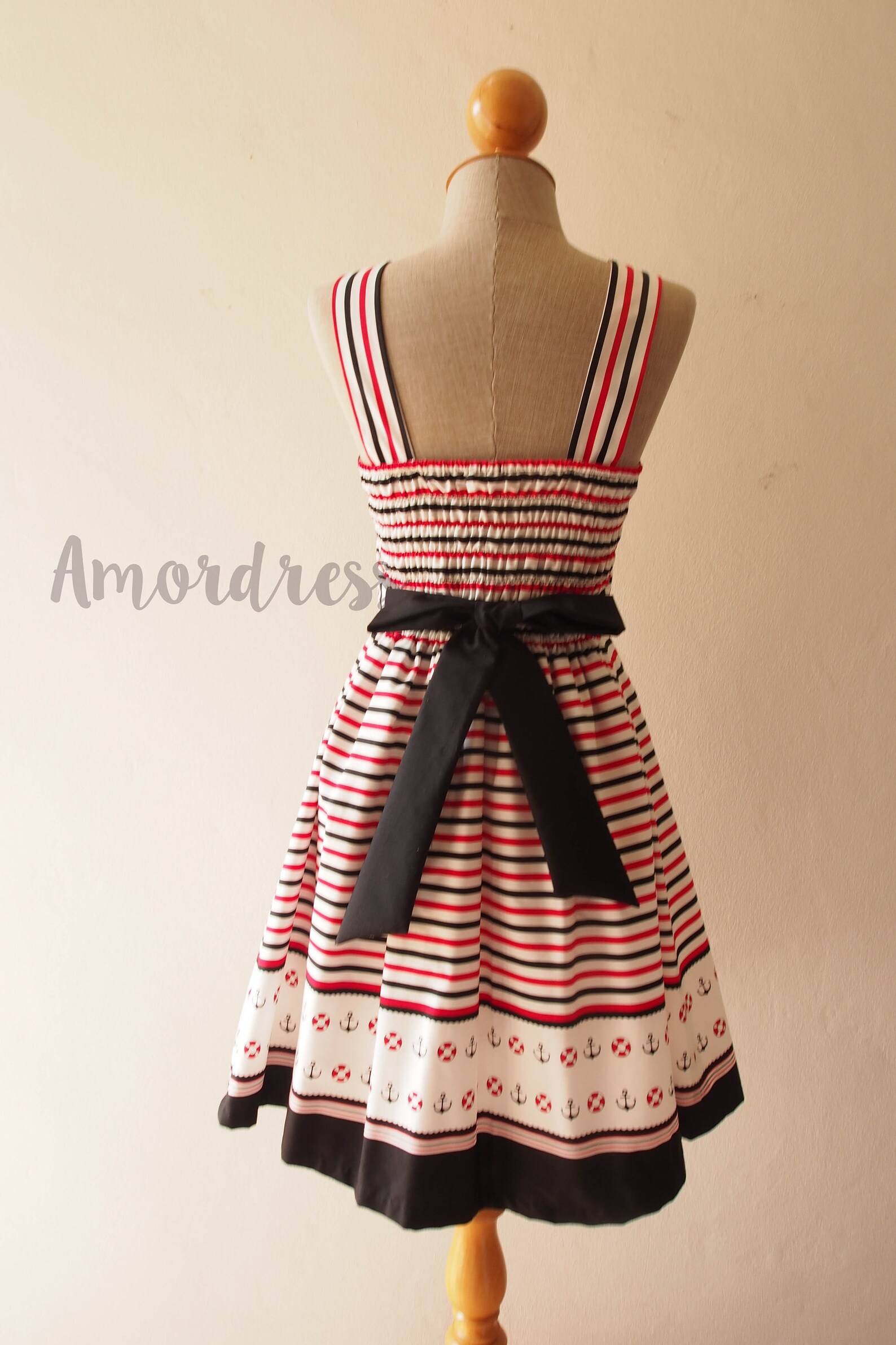 Nautical Dress Summer Dress Vintage Sundress Beach Dress | Etsy