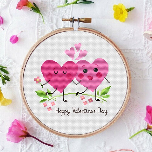 Interlocking Hearts Cross Stitch PATTERN PDF File - Etsy