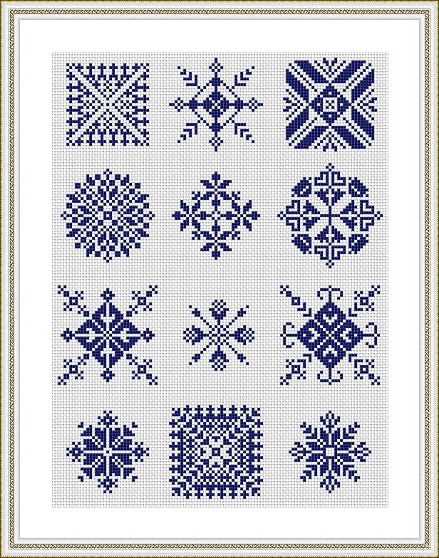 Nordic Snowflakes Scandinavian Filet Lace Christmas Ornaments | Etsy UK