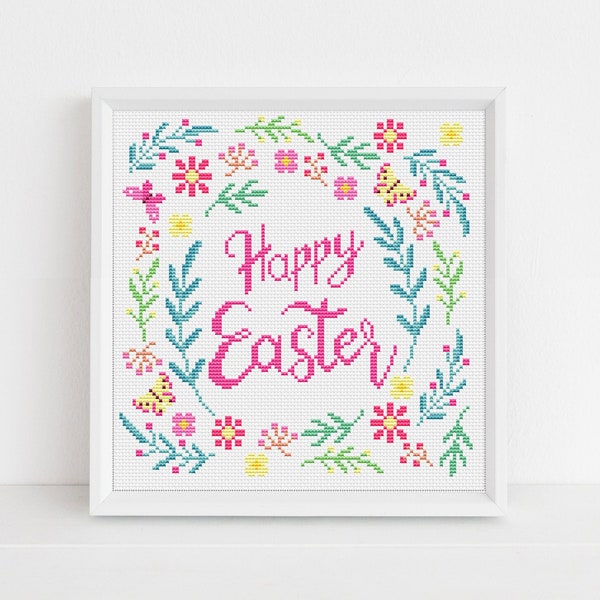 Happy Easter Cross Stitch - Etsy