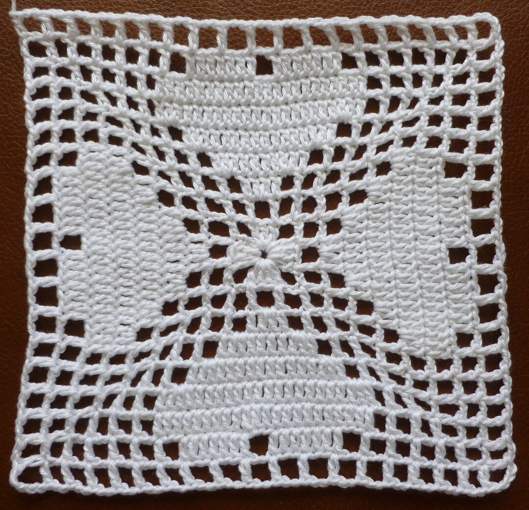 Crochet Granny Square Filet Lacy Pattern Instant Download Square ...