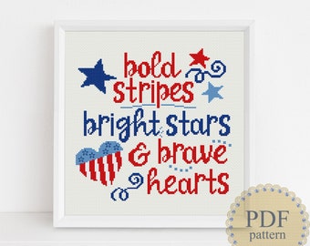 Cross Stitch Pattern Memorial Day Patriotic Decor - Etsy