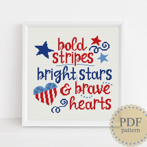 Patriotic Cross Stitch Pattern - Etsy