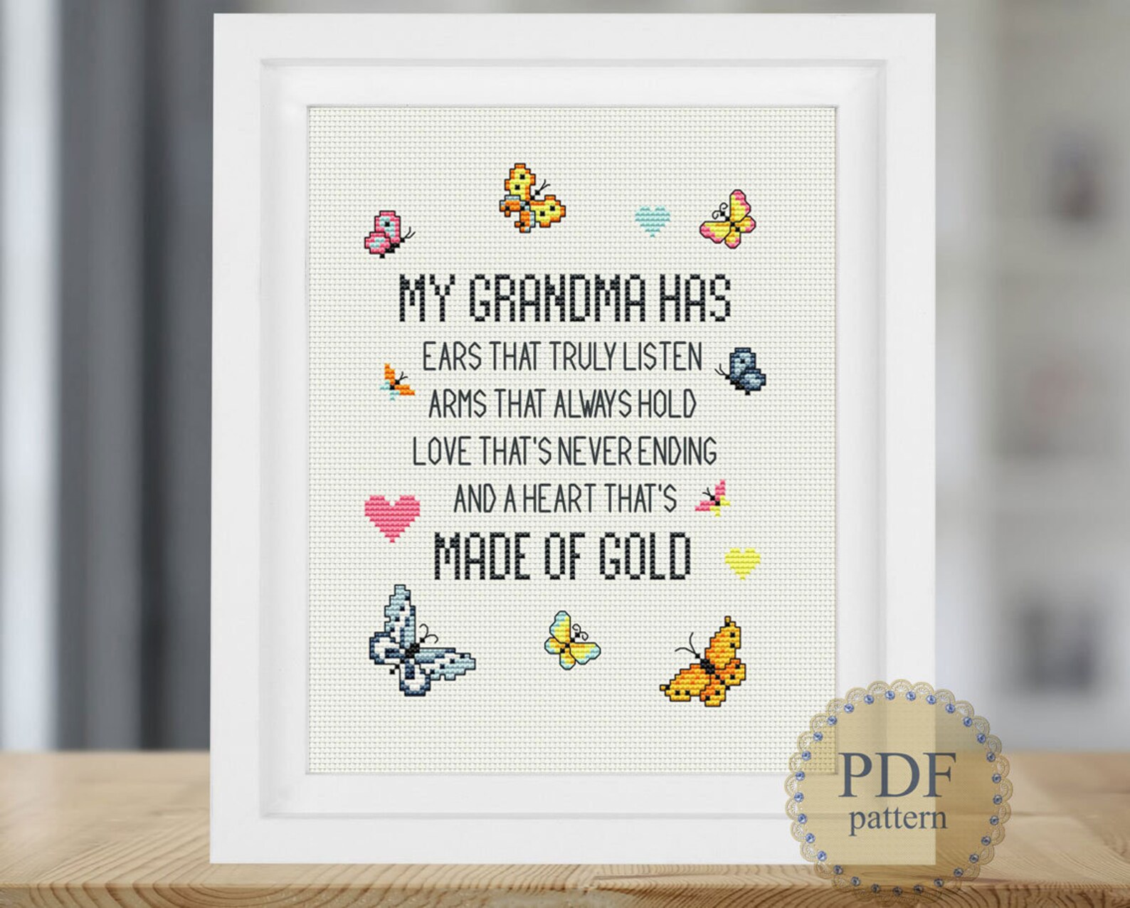 Grandma Made of Gold Cross Stitch Pattern Mother's Day | Etsy