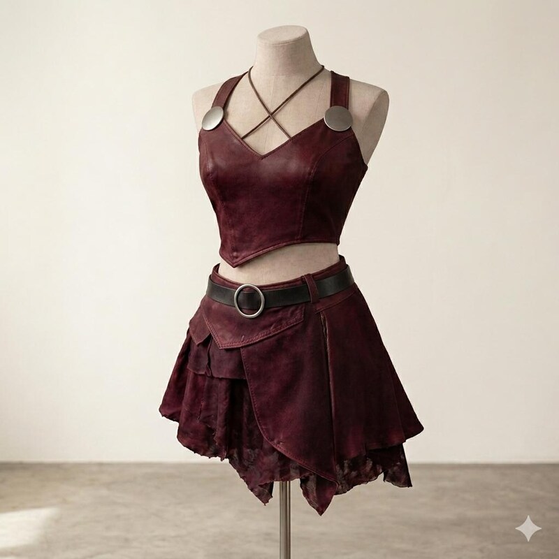 Maroon Corset Dress - Etsy
