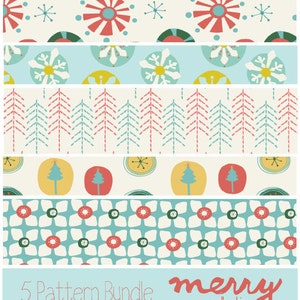 Christmas Merry Collection Clip Art Pattern Bundle - Etsy