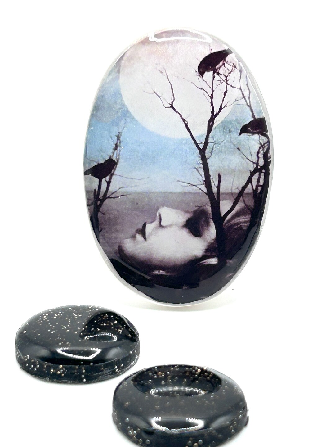 Studiostjames 30x42mm 3 Piece Clay Resin Cabochon Set-surreal Art ...