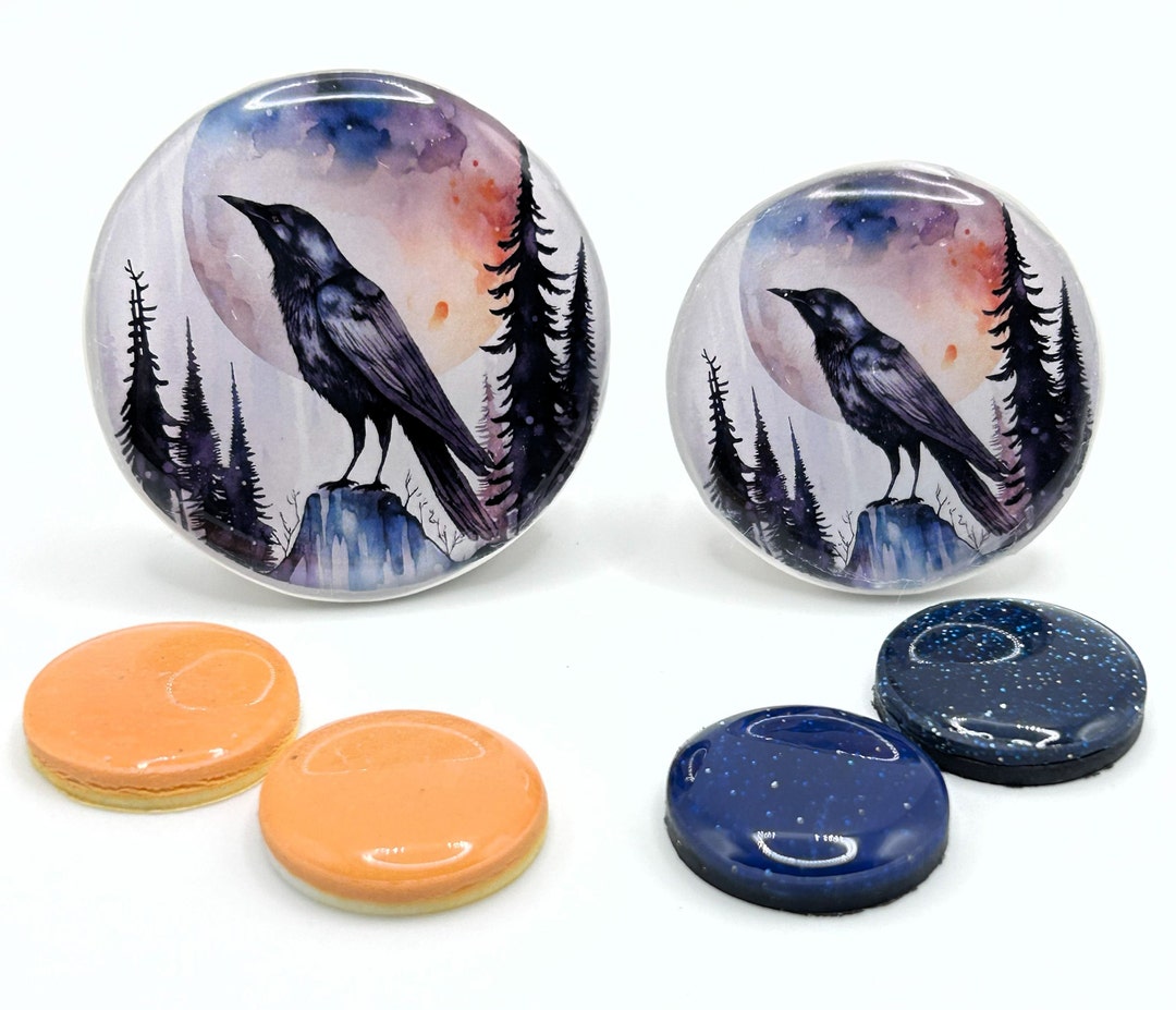 Raven Clay Resin Cabochon Set: Gothic Jewelry Making Supplies - Etsy