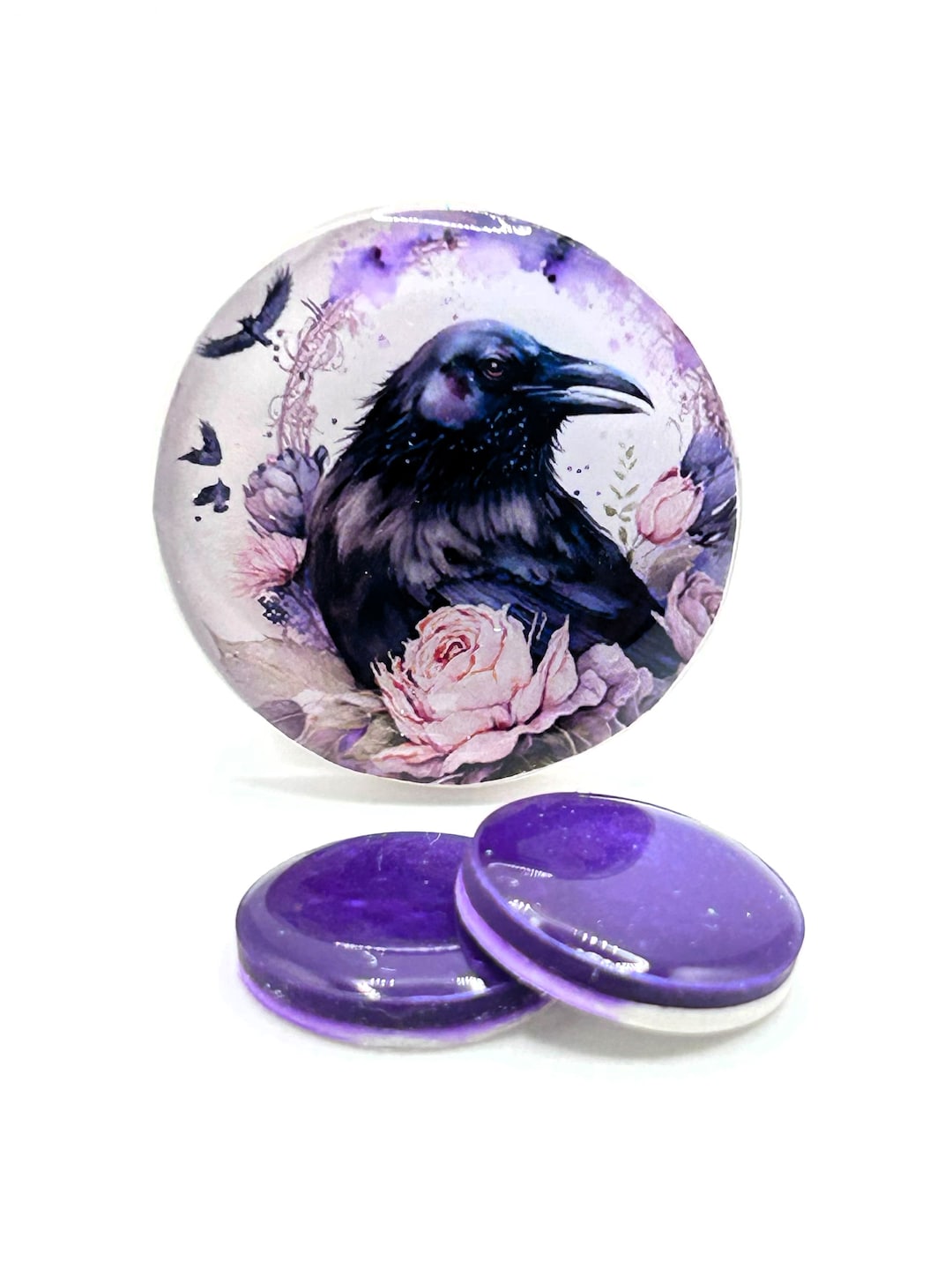 Studiostjames 3 Piece Clay Resin Cabochon Set-34mm-spring Rose Raven ...