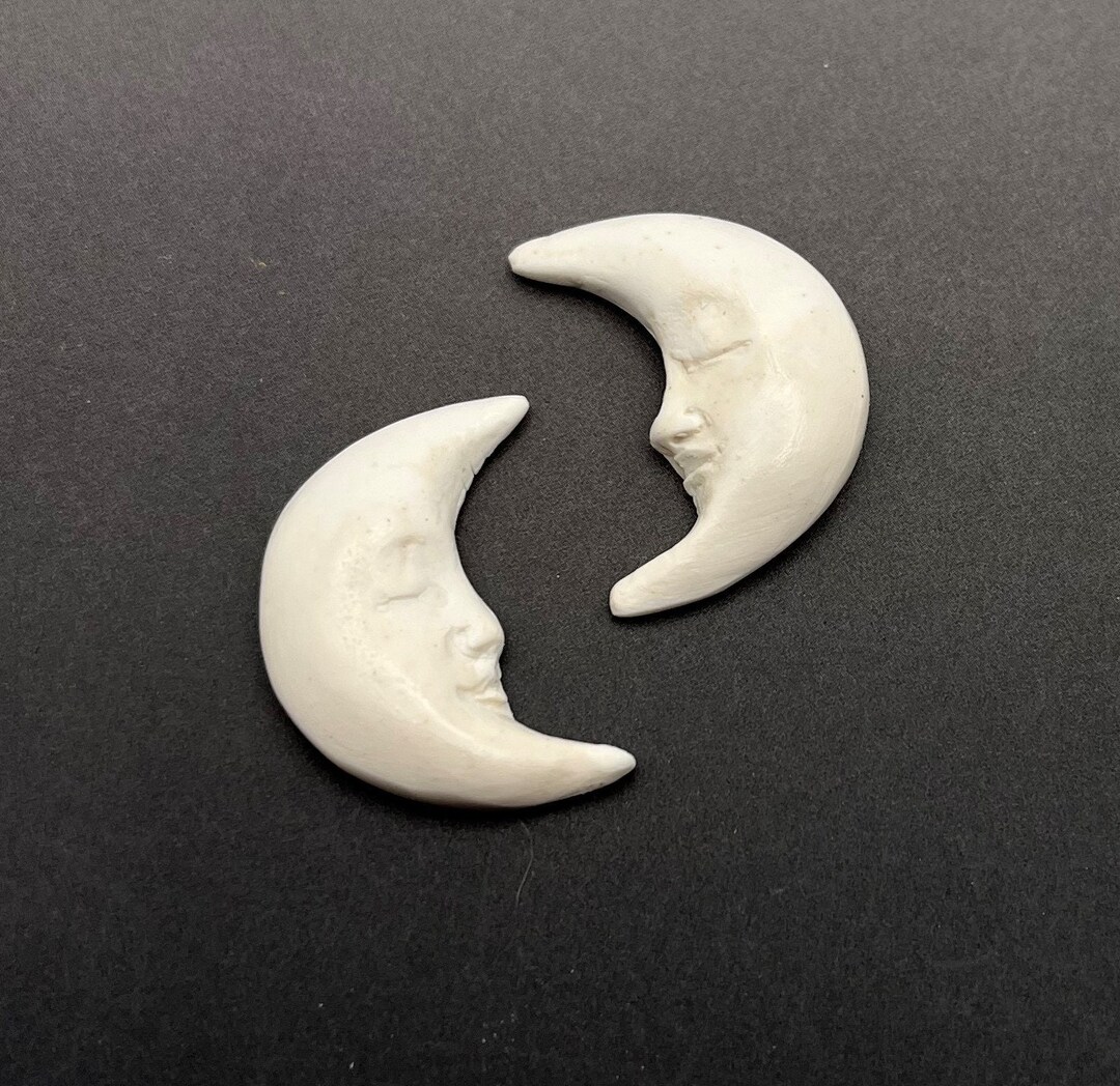 Studiostjames-polymer Clay Artisan Crafted Half Moon Set of 2-rustic ...